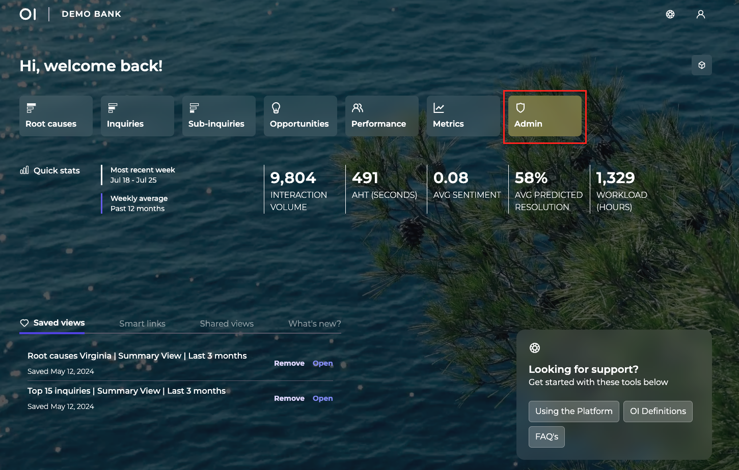 Managing OI access – Operative Intelligence Support